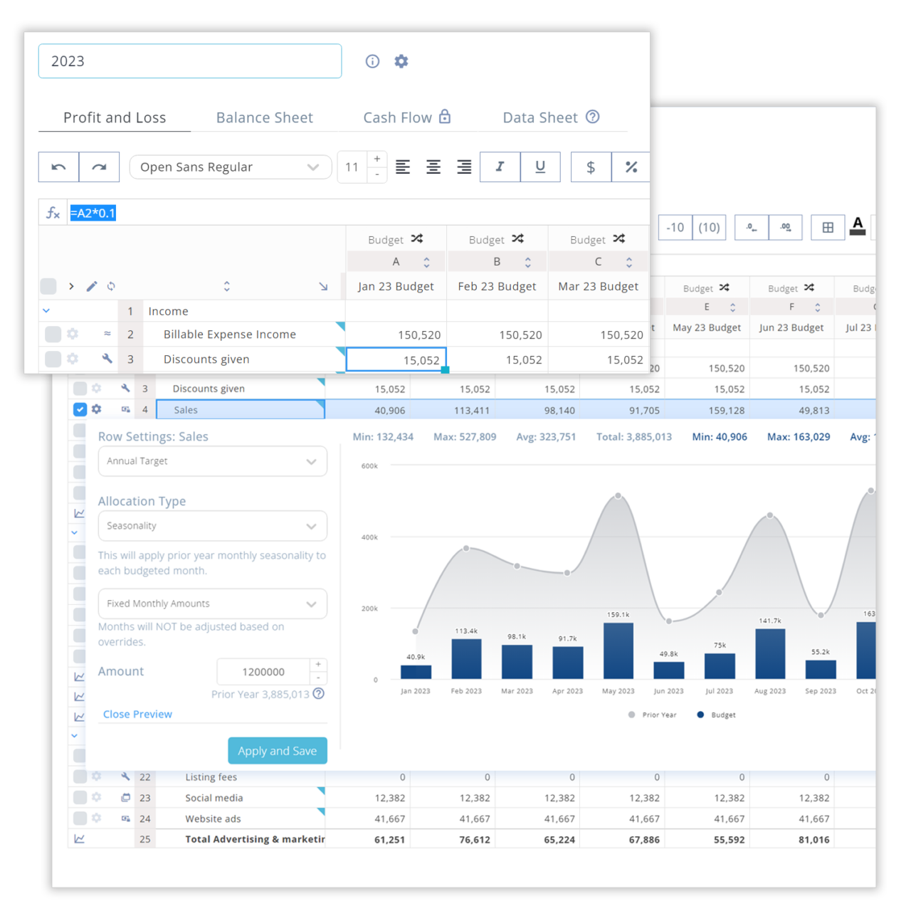 Feature 3-Way Budgeting & Forecasting | Reach Reporting